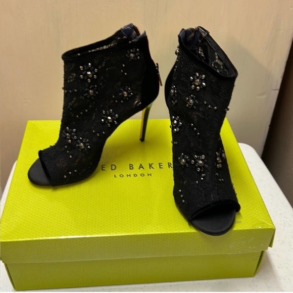 Ted Baker London | Shoes | Nwt Ted Baker Rowene Boots Black Floral ...